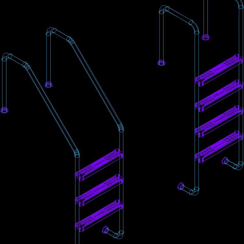 Pool Step Ladder DWG Block for AutoCAD • Designs CAD