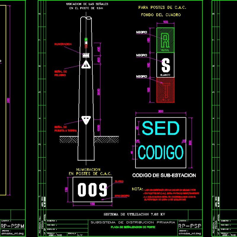 Post Signs Bt DWG Block for AutoCAD • Designs CAD