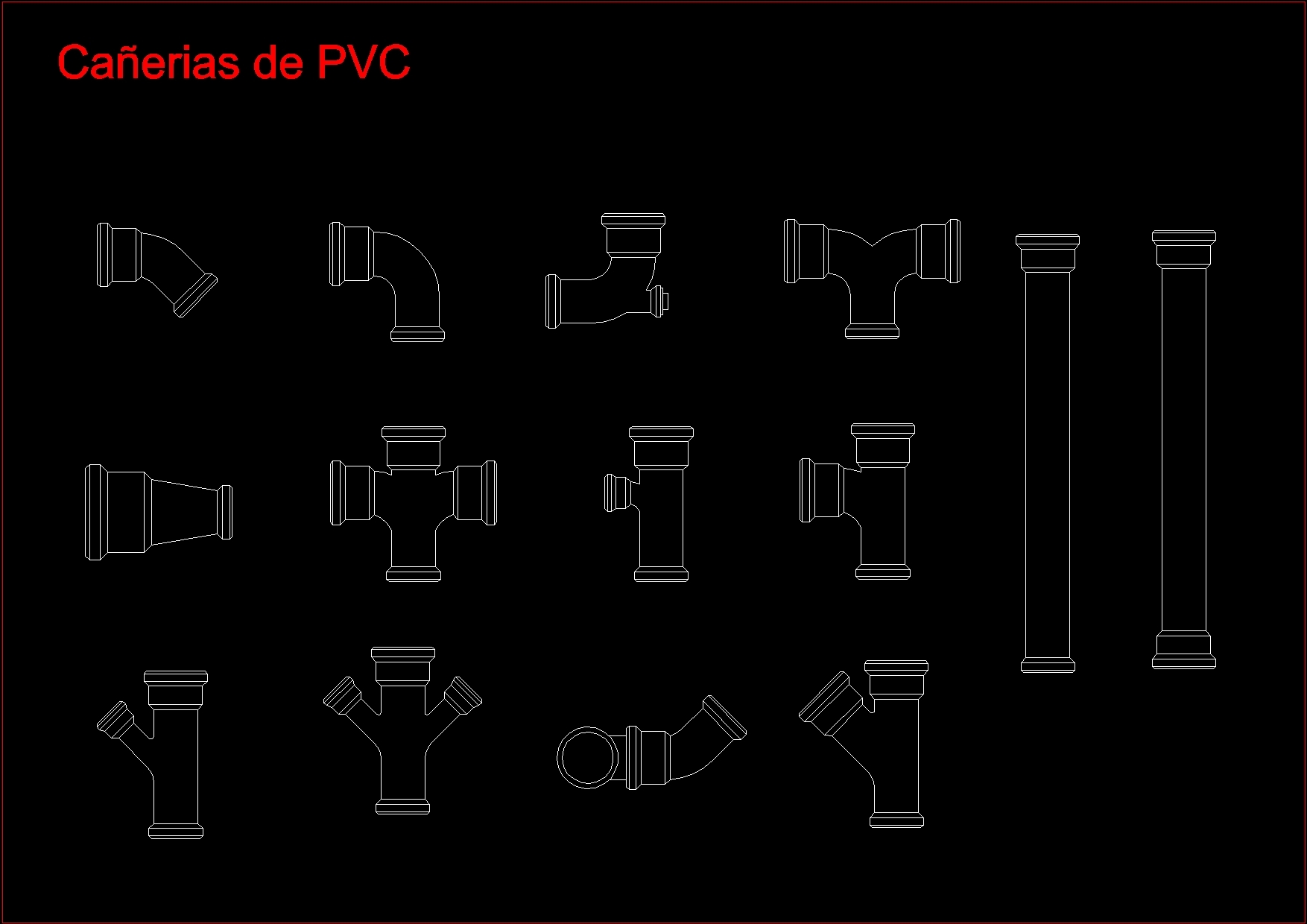 Pvc Pipes 2D DWG Block For AutoCAD Designs CAD