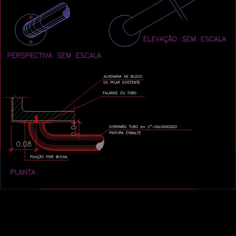 Rail Tube DWG Block for AutoCAD • Designs CAD