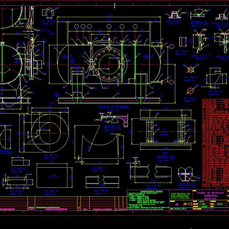 Retention Tank Horizontal DWG Detail for AutoCAD • Designs CAD