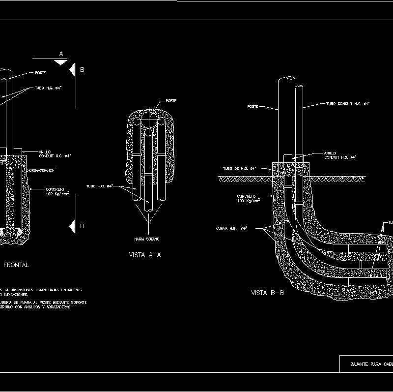Rundown For High Tension Cables DWG Block for AutoCAD • Designs CAD