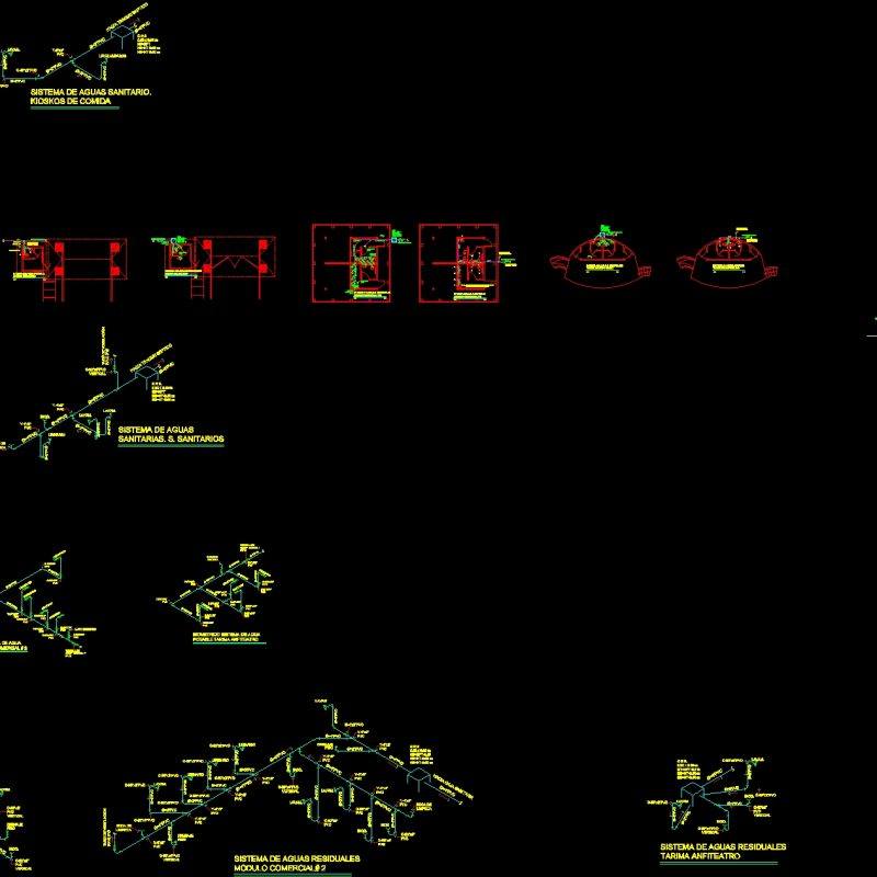 Sanitary Installations DWG Detail for AutoCAD • Designs CAD