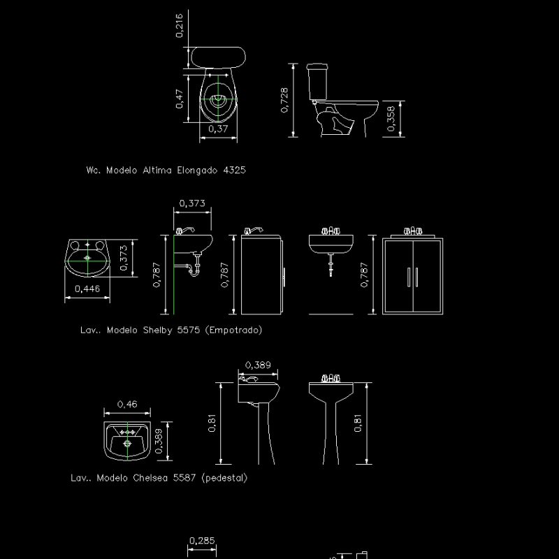 Sanitary Pieces DWG Block for AutoCAD • Designs CAD