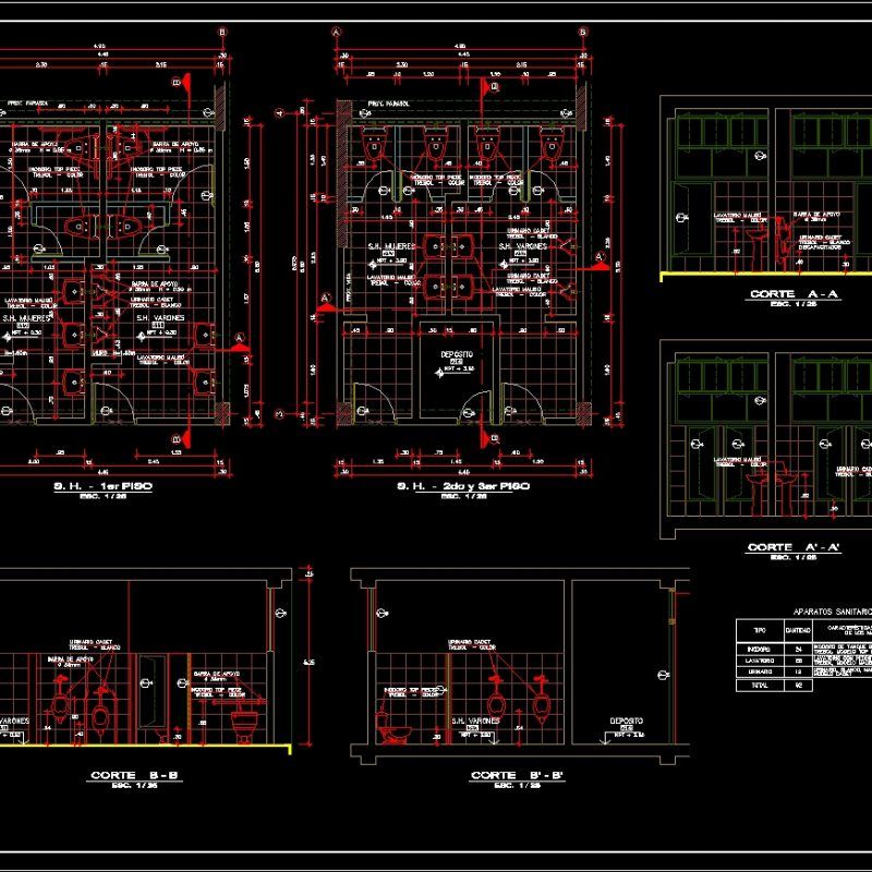 Sanitary Room - Bathroom - Ptblic Wc DWG Block for AutoCAD • Designs CAD