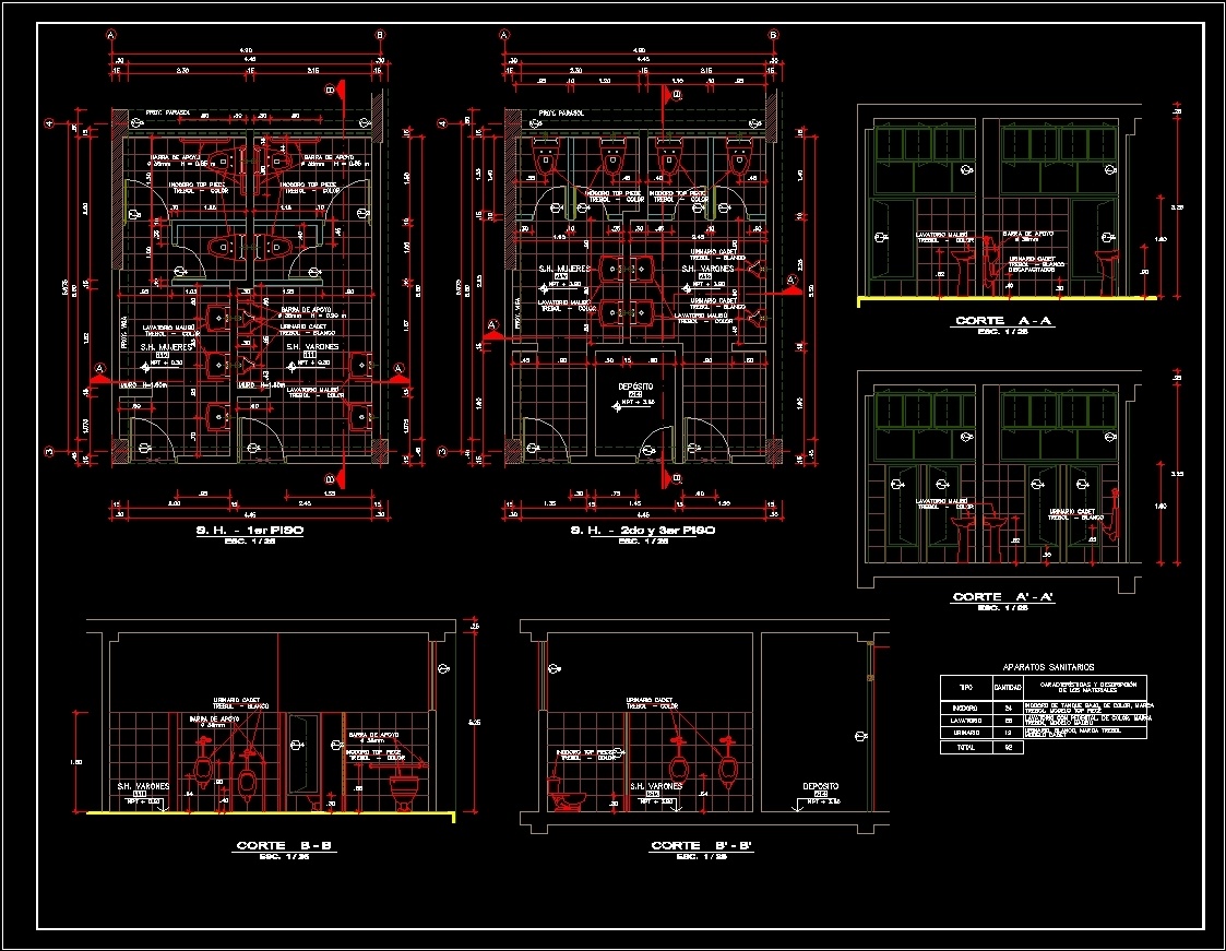 Sanitary Room - Bathroom - Ptblic Wc DWG Block for AutoCAD • Designs CAD