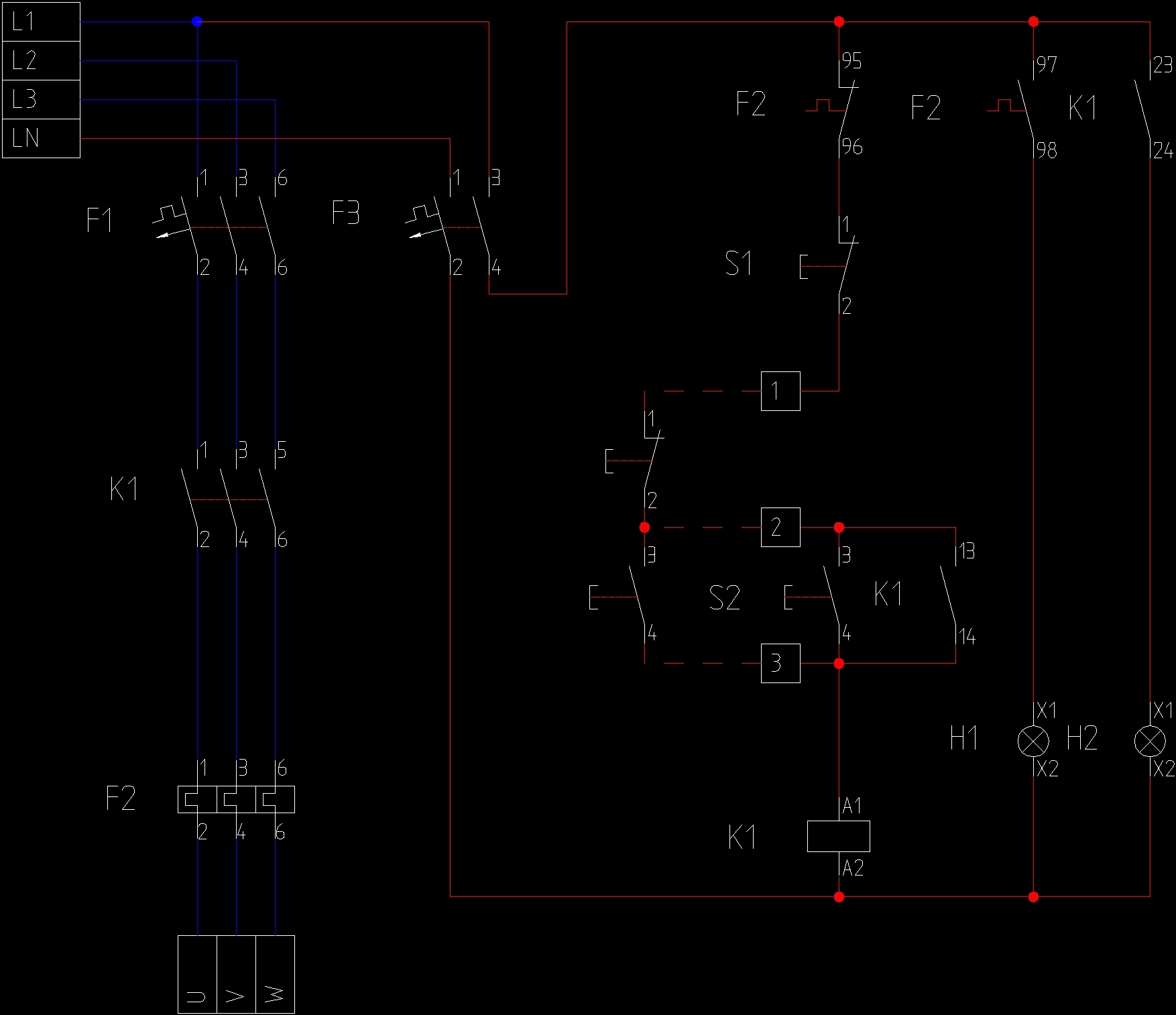 Scheme Direct Start Dual Control DWG Block for AutoCAD • Designs CAD