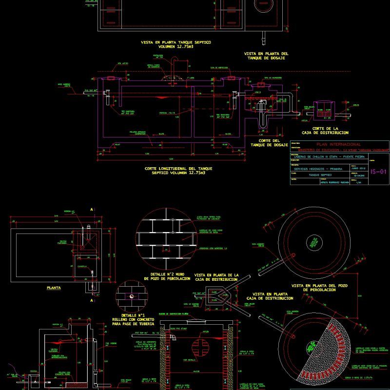 Septic Tank - Percolated DWG Block for AutoCAD • Designs CAD