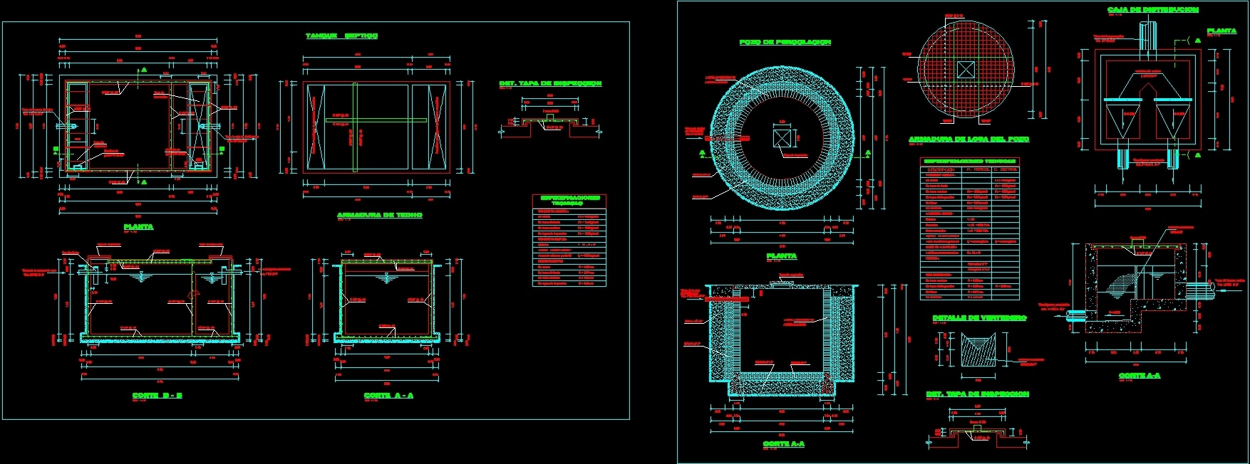 Septic Tank And Percolation Well DWG Block for AutoCAD • Designs CAD