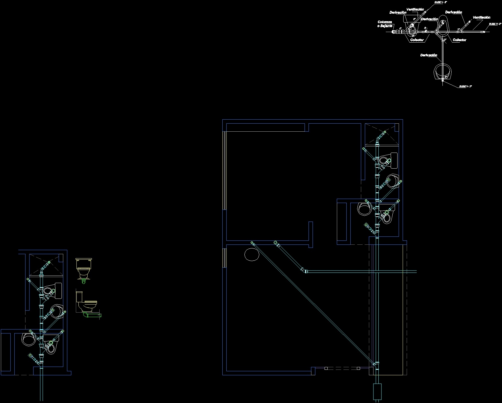 Sewer Drainage Layout In An Office Building DWG Block for AutoCAD ...