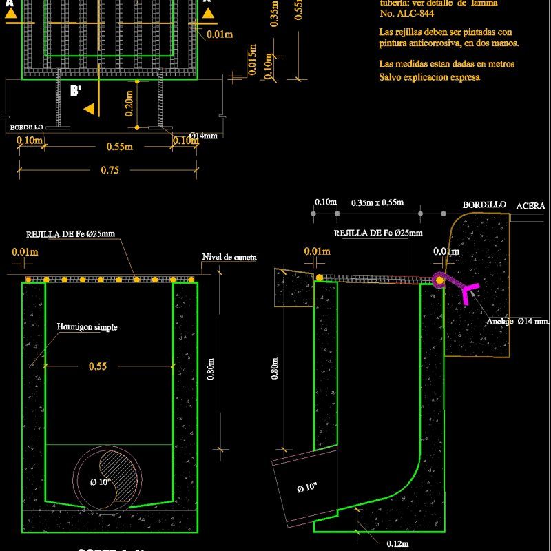 Simple Sump DWG Detail for AutoCAD | DesignsCAD
