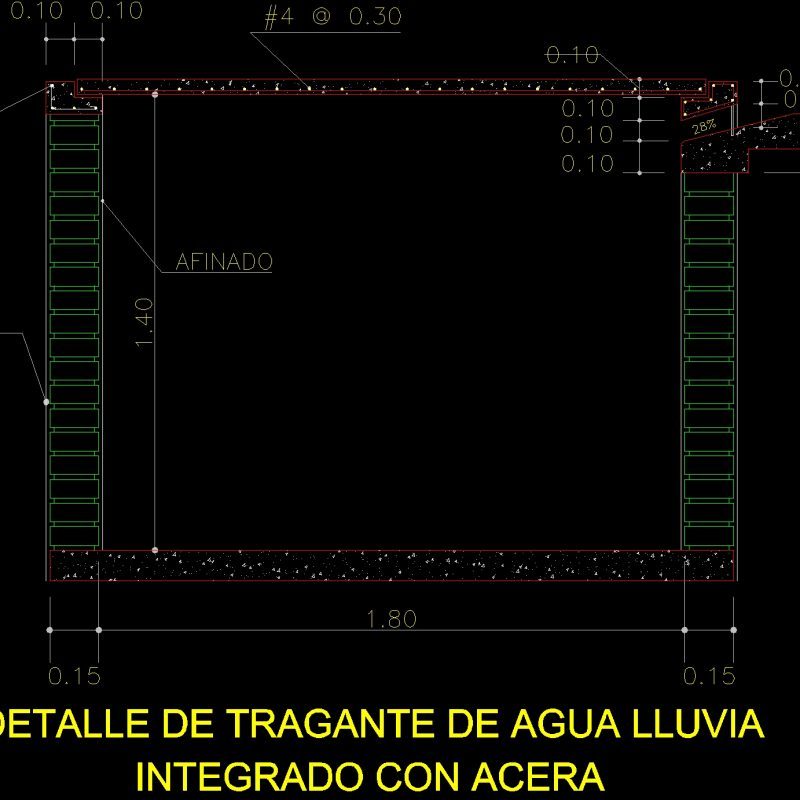 Steel Rain Gutter DWG Block for AutoCAD | DesignsCAD