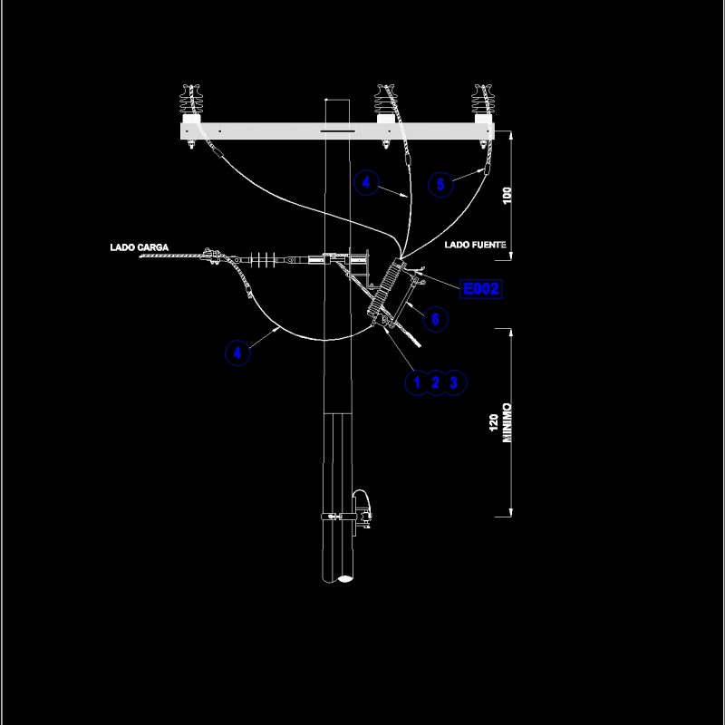 Structure With Medium Voltage Breaker Fuse DWG Block for AutoCAD ...