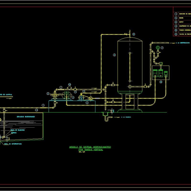 Tank Hydroneumatic DWG Block for AutoCAD • Designs CAD