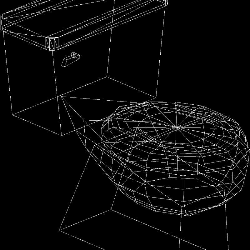 Toilet 3D DWG Model for AutoCAD | DesignsCAD
