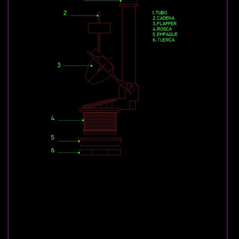Toilet Flush Valve DWG Block for AutoCAD • Designs CAD