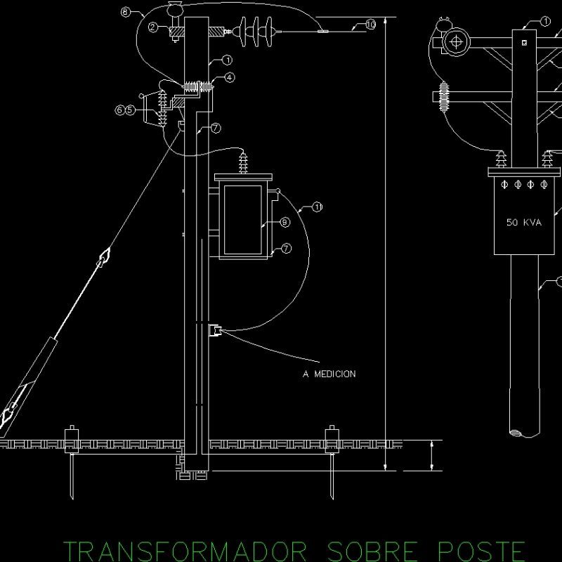 Transformator On Post DWG Block for AutoCAD • Designs CAD