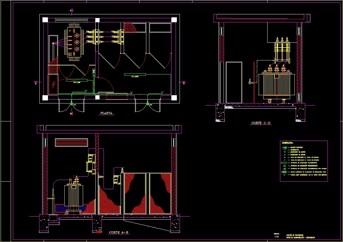 Transformator Position 150kva DWG Section for AutoCAD • Designs CAD