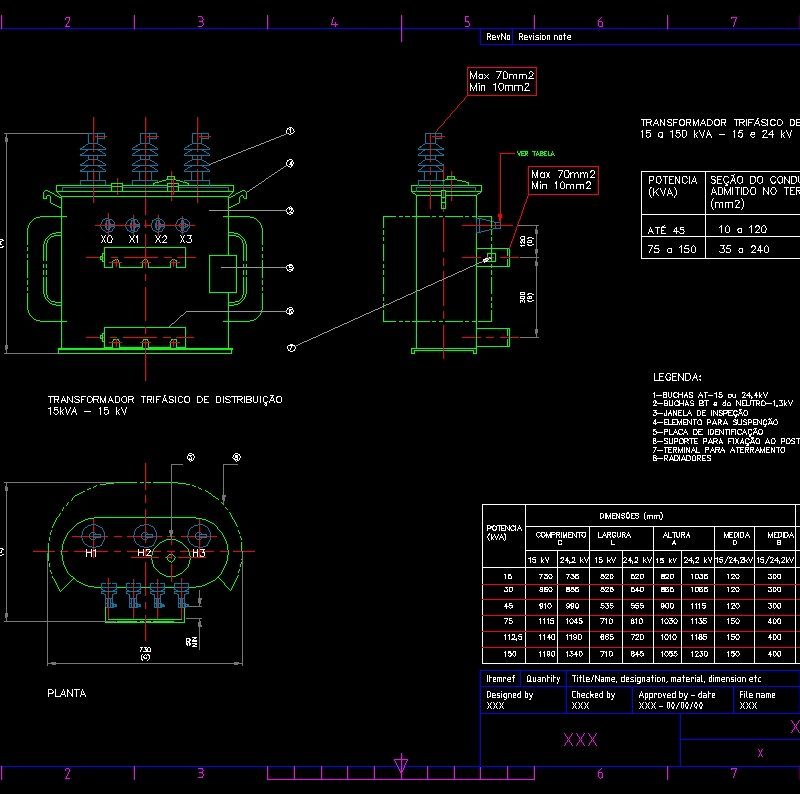 Transformer 15159kva DWG Block for AutoCAD • Designs CAD