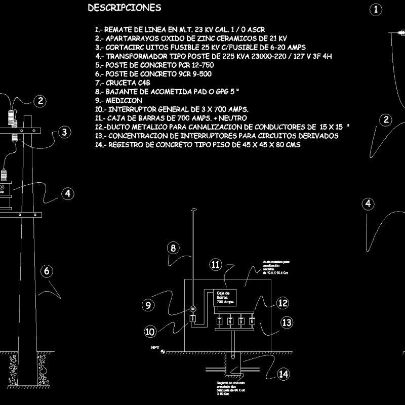 Transformer Two Posts DWG Block for AutoCAD • Designs CAD