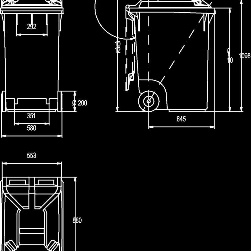 Trash Basket DWG Block for AutoCAD • Designs CAD