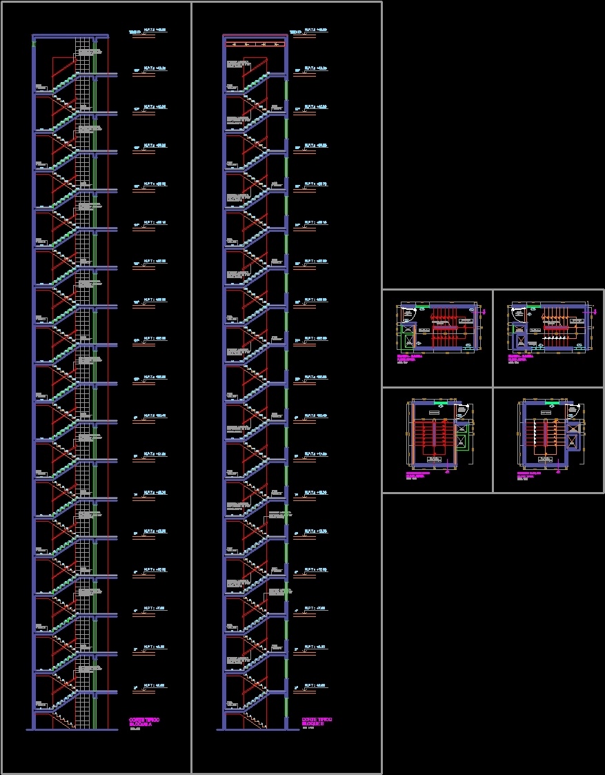 Typical Floor Stairs - Cut DWG Block for AutoCAD • Designs CAD