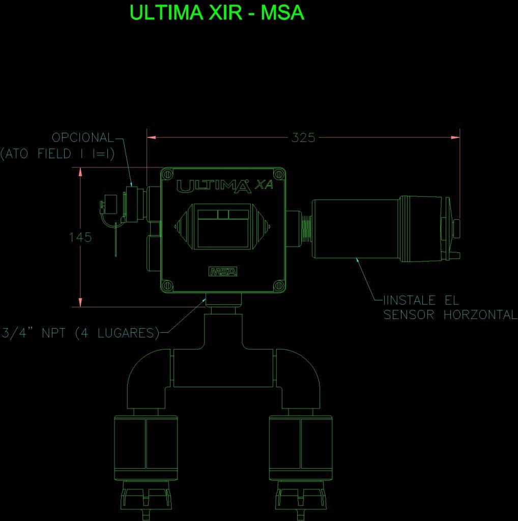 Ultima Xir Msa, Infrared Gas Monitor DWG Block for AutoCAD • Designs CAD