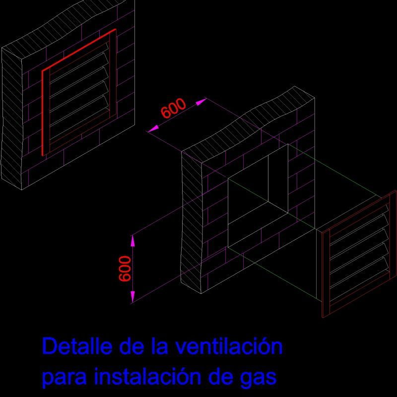 Venting Gas 2D DWG Detail for AutoCAD | DesignsCAD