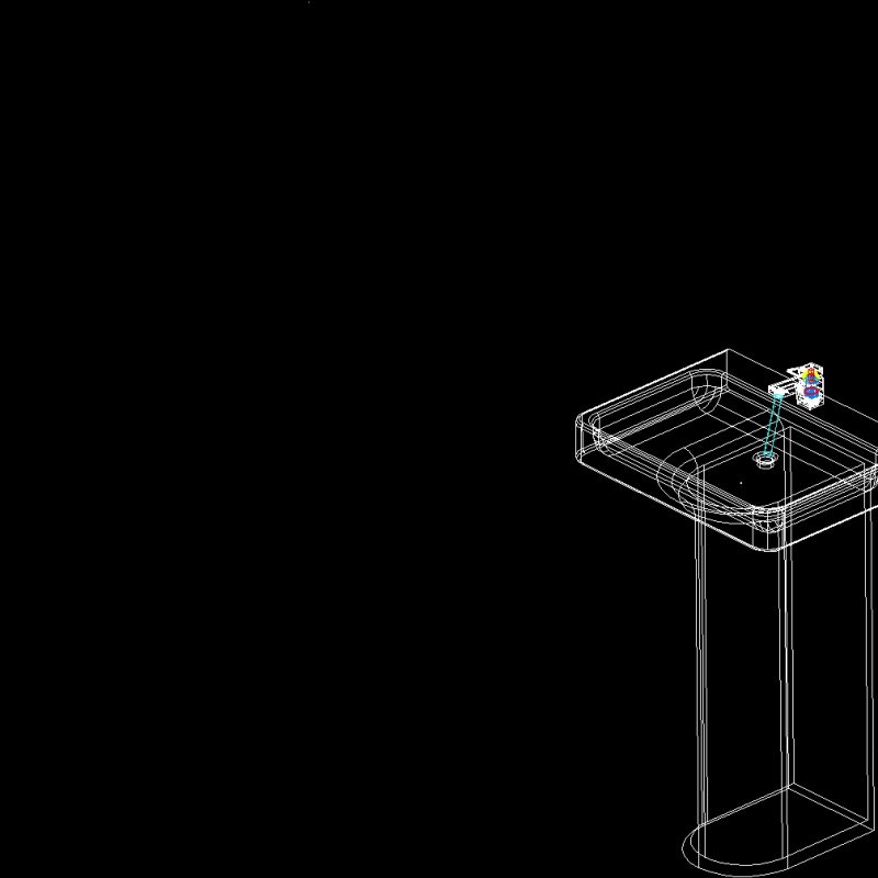 Wash Basin 3D DWG Model for AutoCAD | DesignsCAD