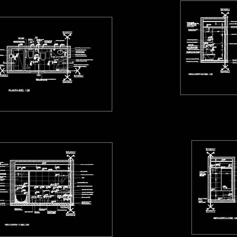 Wet Core Layout - Bathroom DWG Block for AutoCAD • Designs CAD