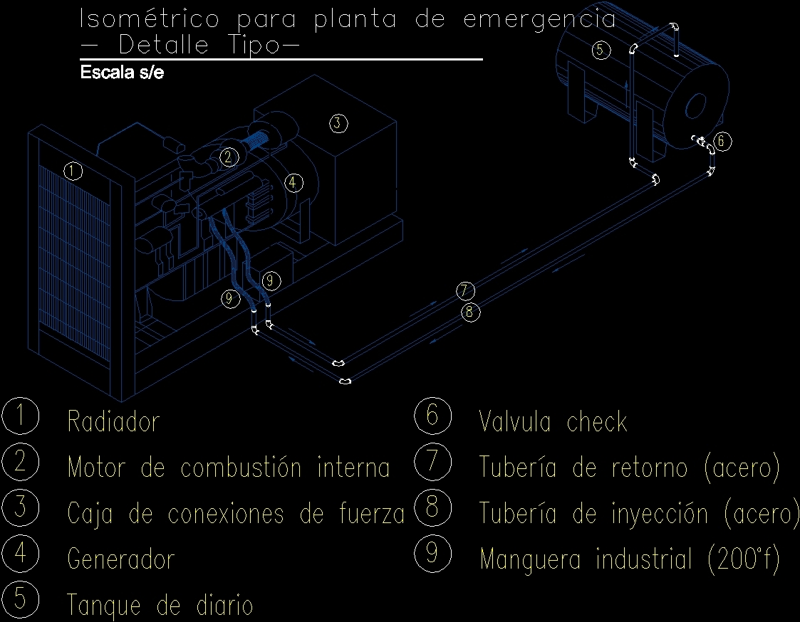 Emergency Backup Generator, Genset DWG Block for AutoCAD • Designs CAD