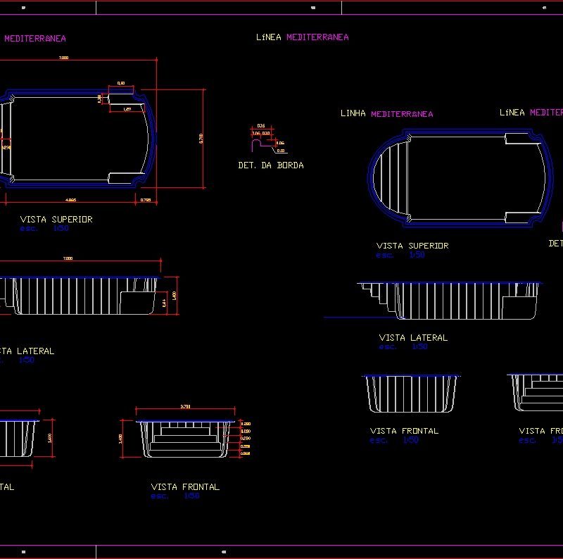 Fiberglass Pool 7m 2D DWG Block for AutoCAD • Designs CAD