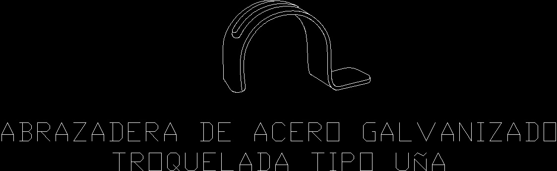 Galvanized Clamp Pipe Clamp - - D Type DWG Block for AutoCAD • Designs CAD