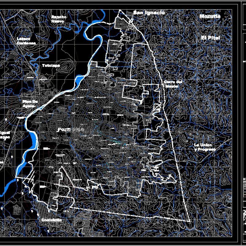 Groundwater And Floodzone Map, Poza Rica, Mexico DWG Block for AutoCAD ...