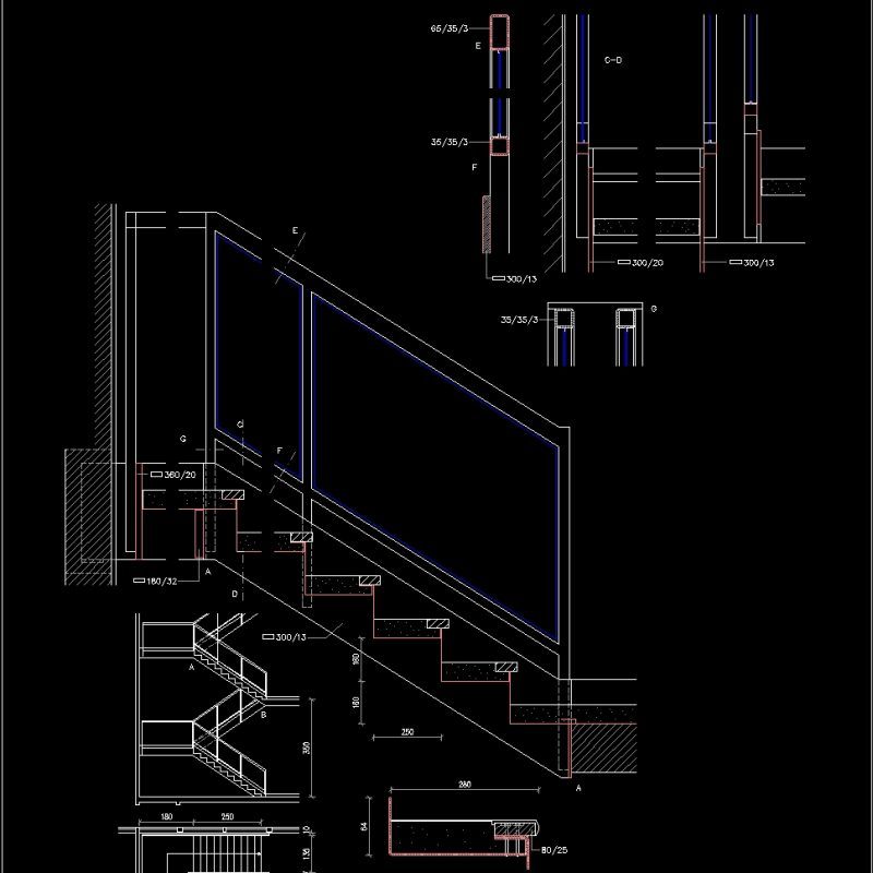 Ladder For Roof Access 2d Dwg Elevation For Autocad