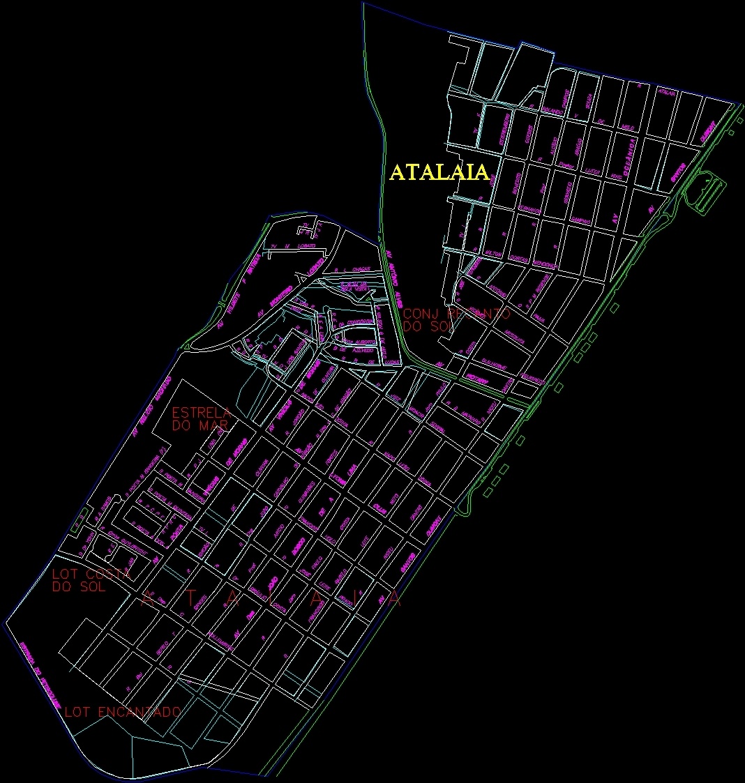 Map Atalaia District, Aracaju, Brazil DWG Block for AutoCAD • Designs CAD