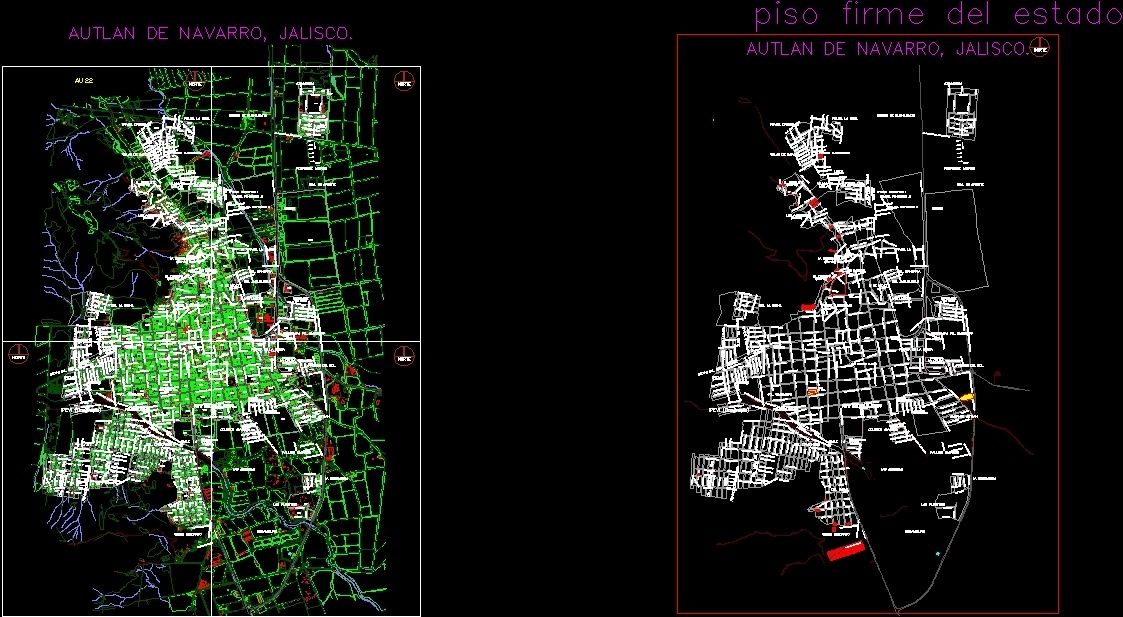Map Autlan De Navarro, Jalisco, Mexico DWG Block for AutoCAD • Designs CAD