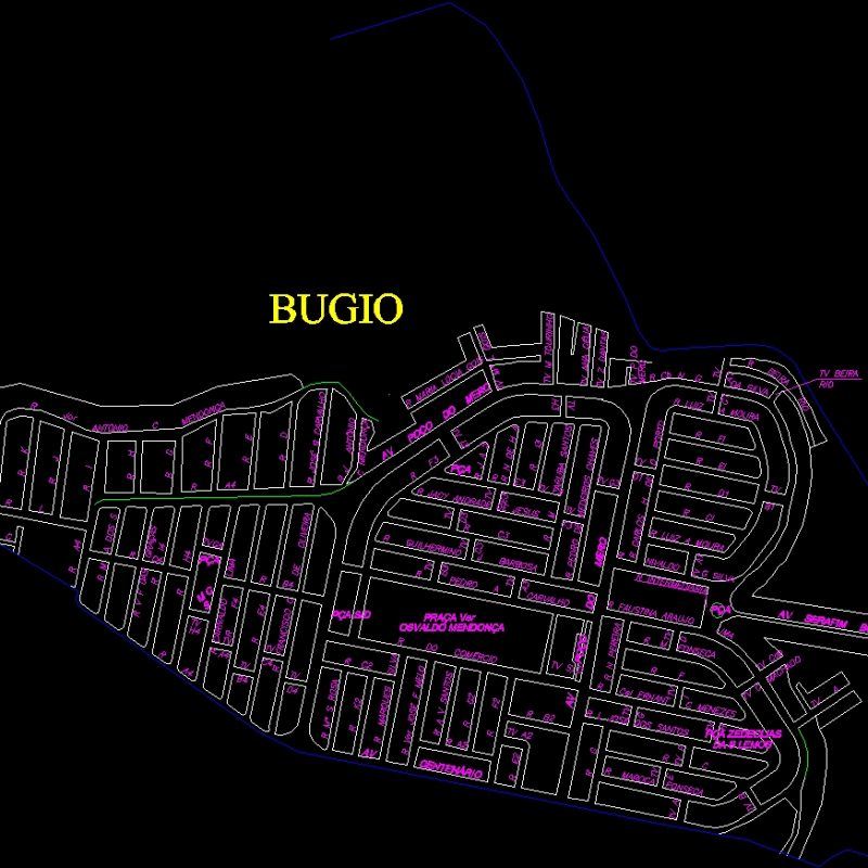 Map Bugio District, Aracaju, Brazil DWG Block for AutoCAD • Designs CAD