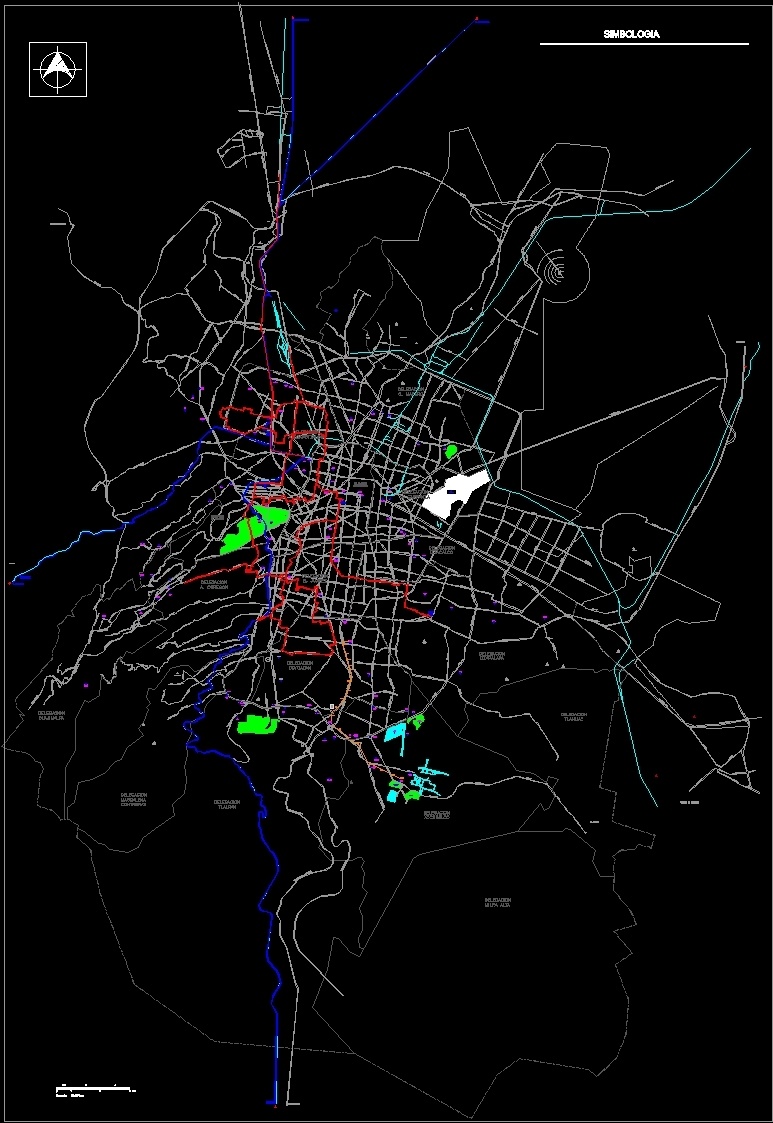 Map Federal District, Mexico City DWG Block for AutoCAD • Designs CAD
