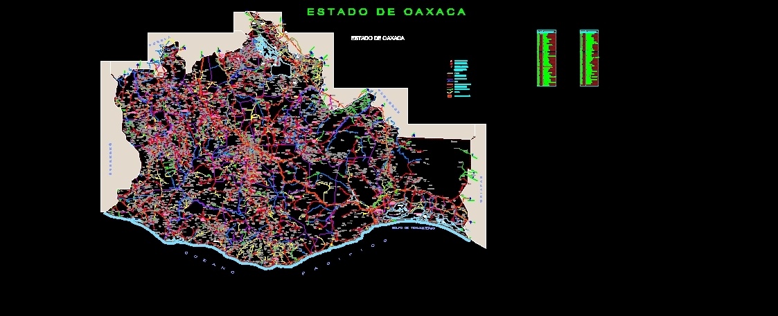 Map Of The State Of Oaxaca DWG Block for AutoCAD • Designs CAD
