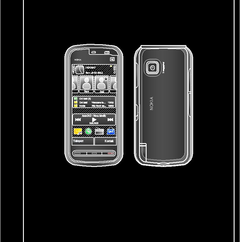 Nokia Cellular Telephone DWG Block for AutoCAD • Designs CAD