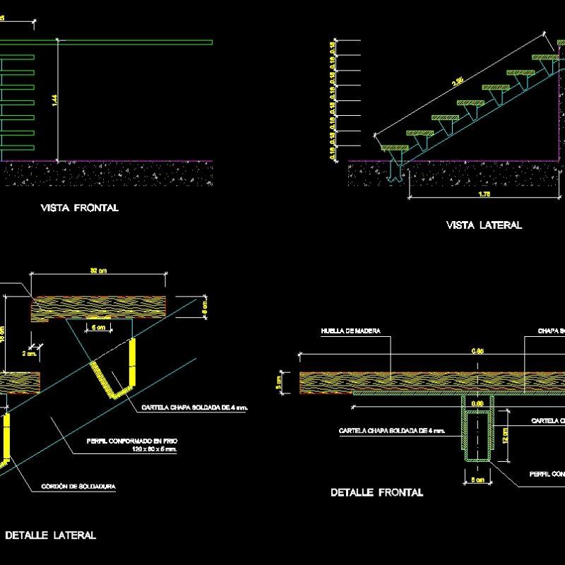 Open-Riser Stair DWG Detail for AutoCAD • Designs CAD