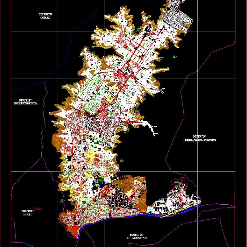 Parcel Map - - S J L District, Lima, Peru DWG Block for AutoCAD ...