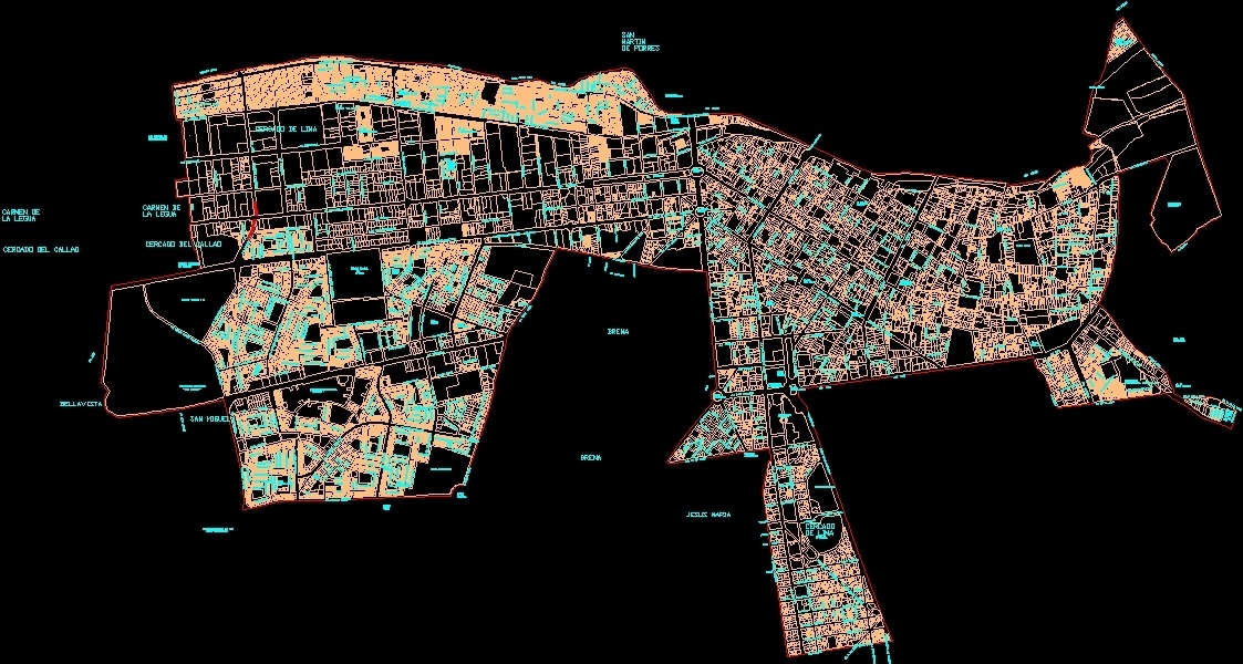 Parcel Map, Cercado District, Lima DWG Block for AutoCAD • Designs CAD