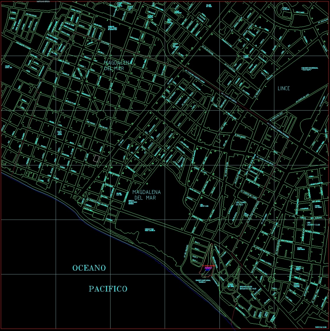 Parcel Map, Magdalena Del Mar, Lima, Peru DWG Block for AutoCAD ...