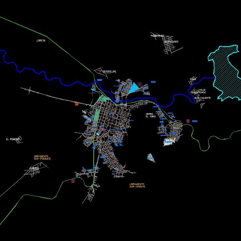 Plane , Map Acambaro DWG Block for AutoCAD • Designs CAD