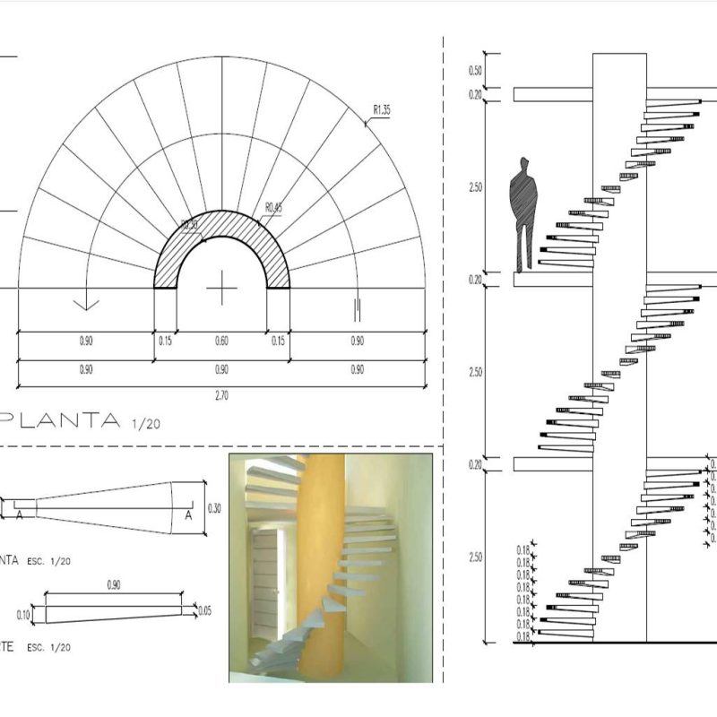 Crescent Staircase DWG Block for AutoCAD • Designs CAD