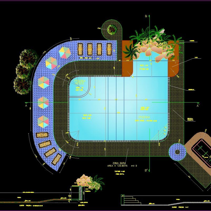 Pool DWG Section for AutoCAD • Designs CAD