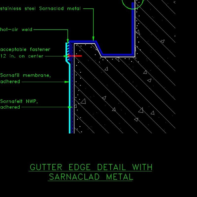 Pools - Membrane Placement - Detail Of Superior Border DWG Detail for ...