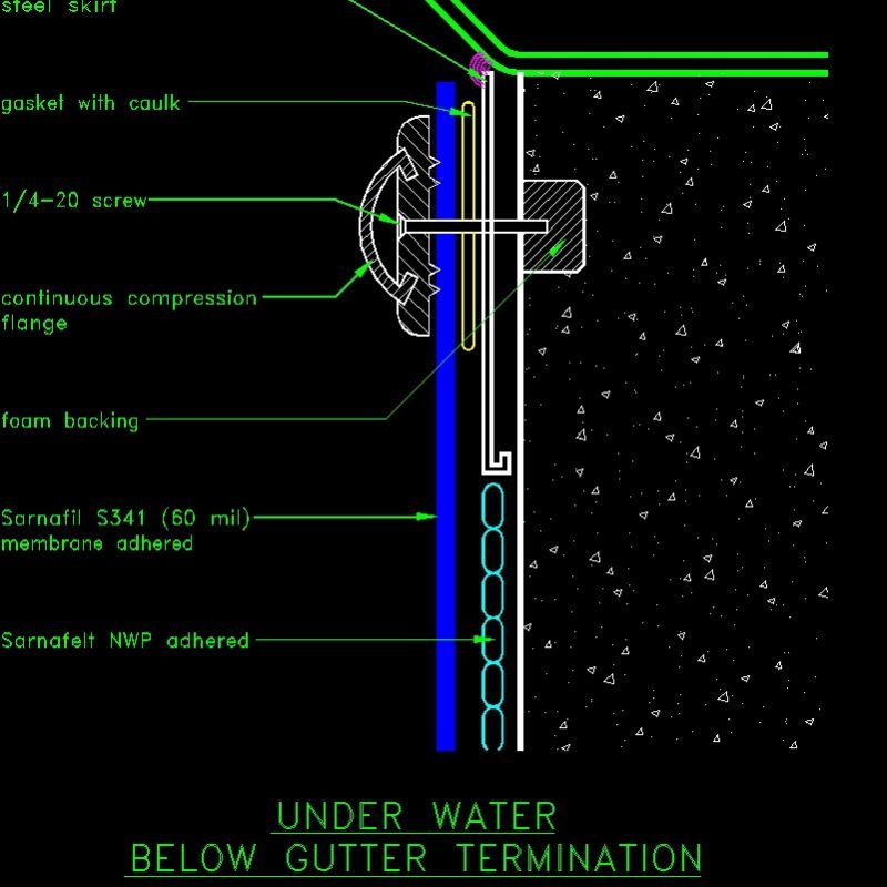 Pools - Membrane Placement -Detail Superior Border DWG Detail for ...
